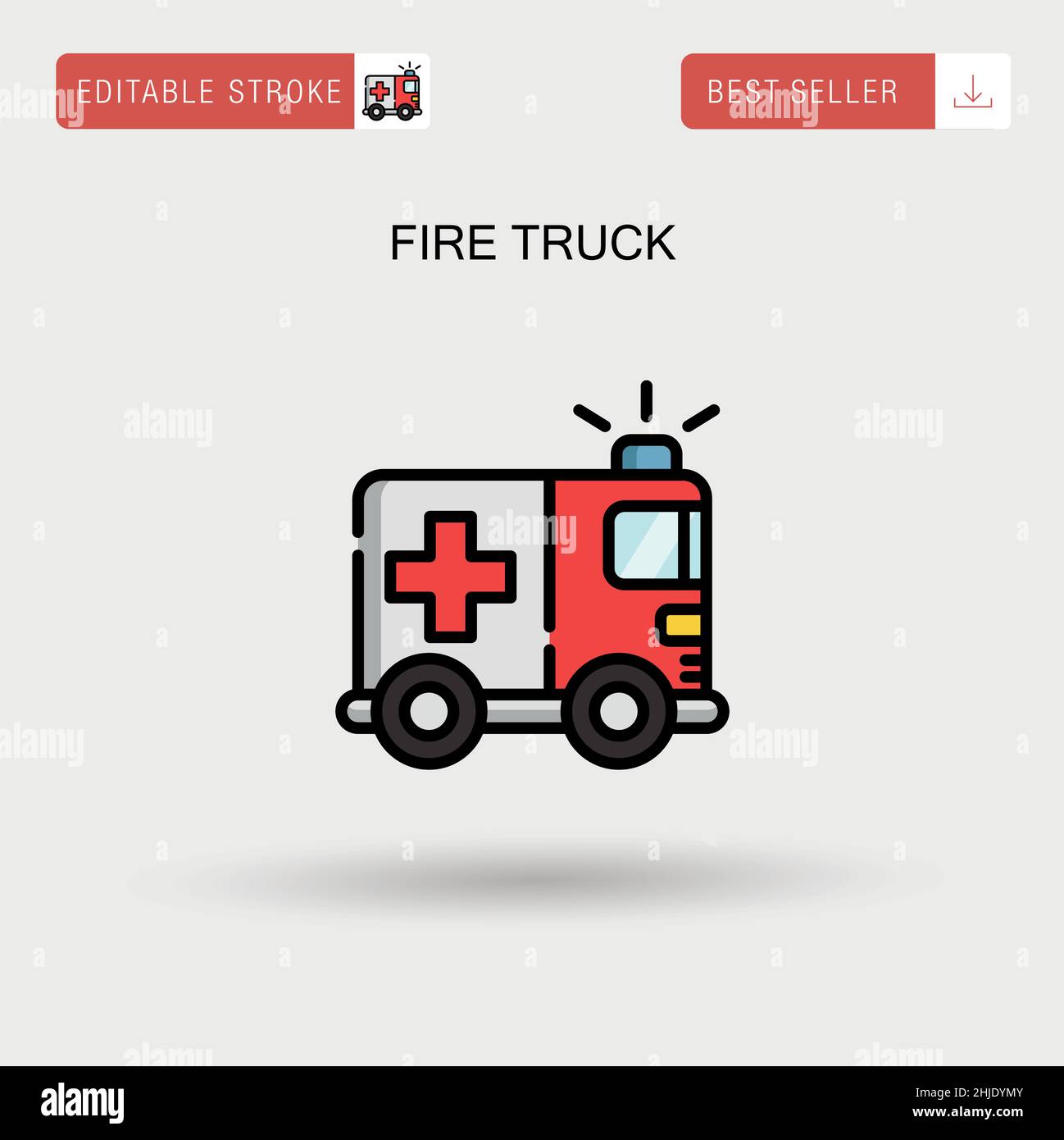 Fire truck Simple vector icon Stock Vector Image & Art - Alamy