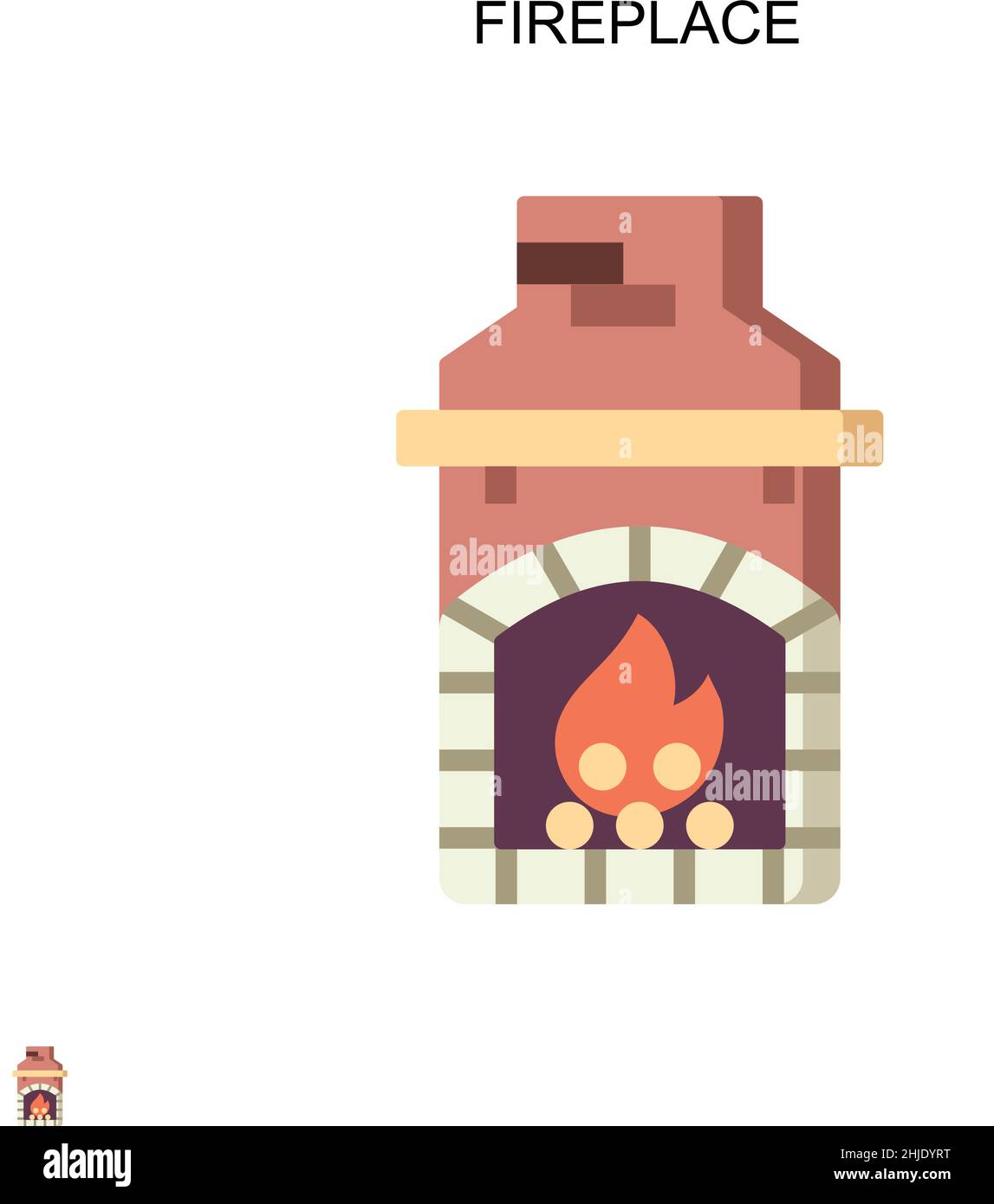 Fireplace Simple vector icon. Illustration symbol design template for ...