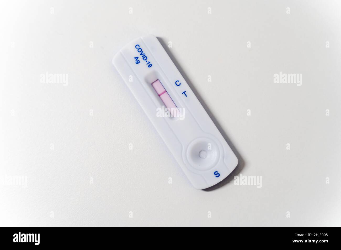Closeup of the Negative corona test on a white background Stock Photo ...