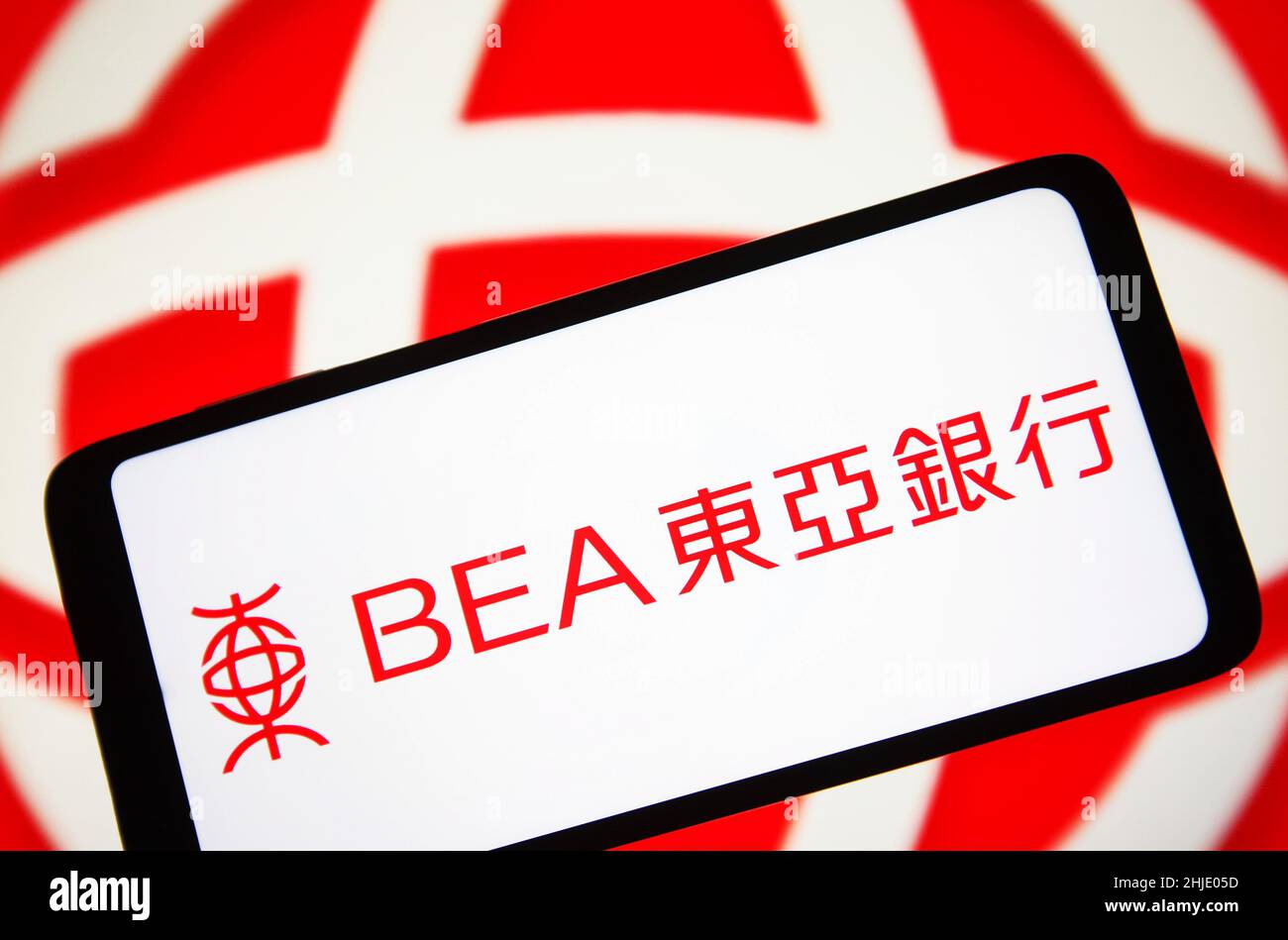 In this photo illustration, The Bank of East Asia Limited (BEA) logo is ...