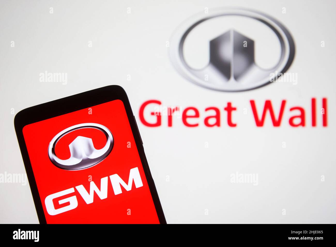 In this photo illustration, a Great Wall Motors Company Limited (GWM ...