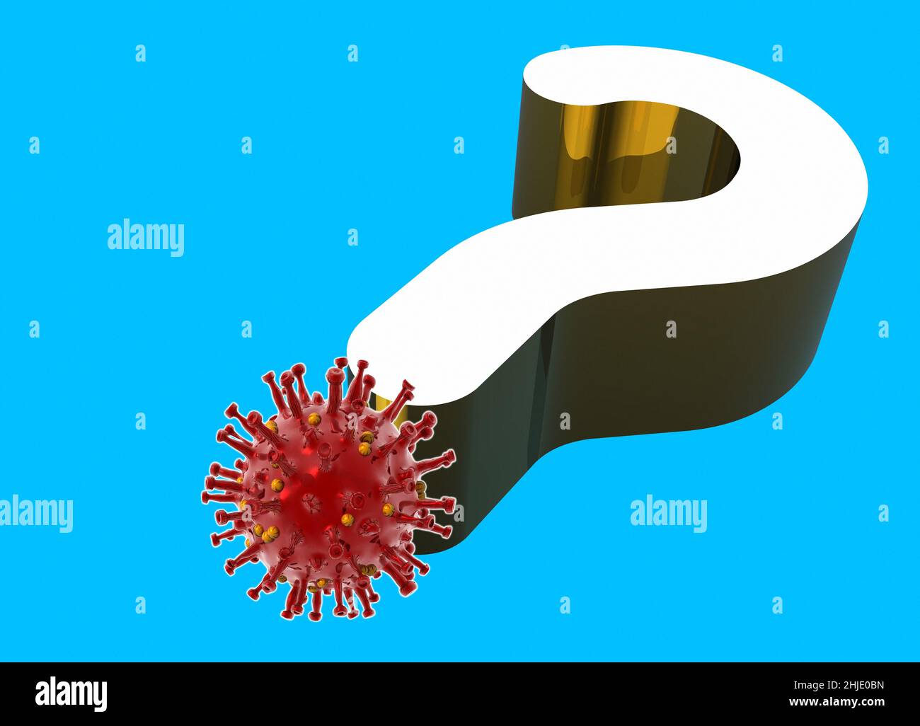 Coronavirus particle and question mark, illustration Stock Photo - Alamy