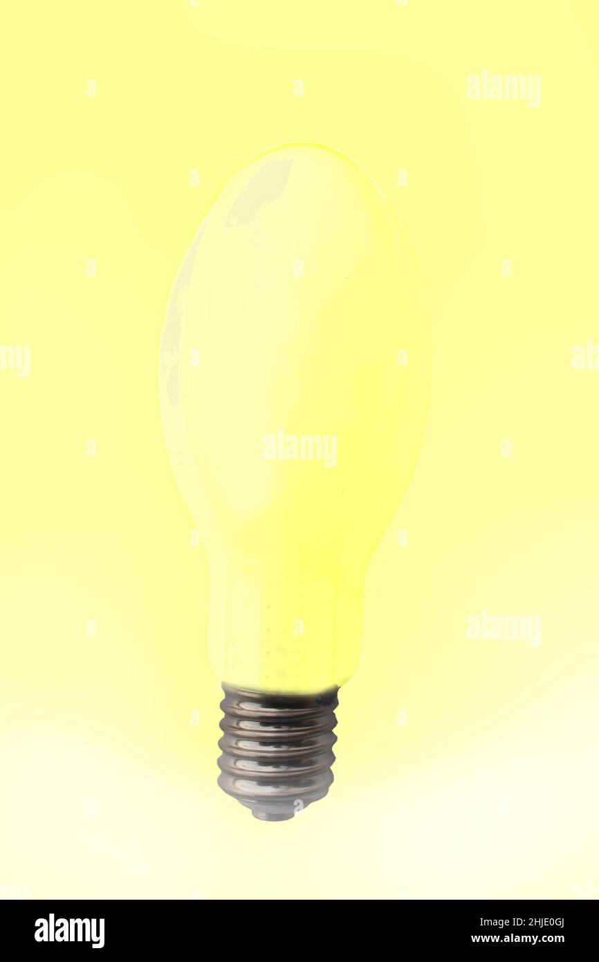 glowing yellow light bulb as inspiration concept Stock Photo - Alamy