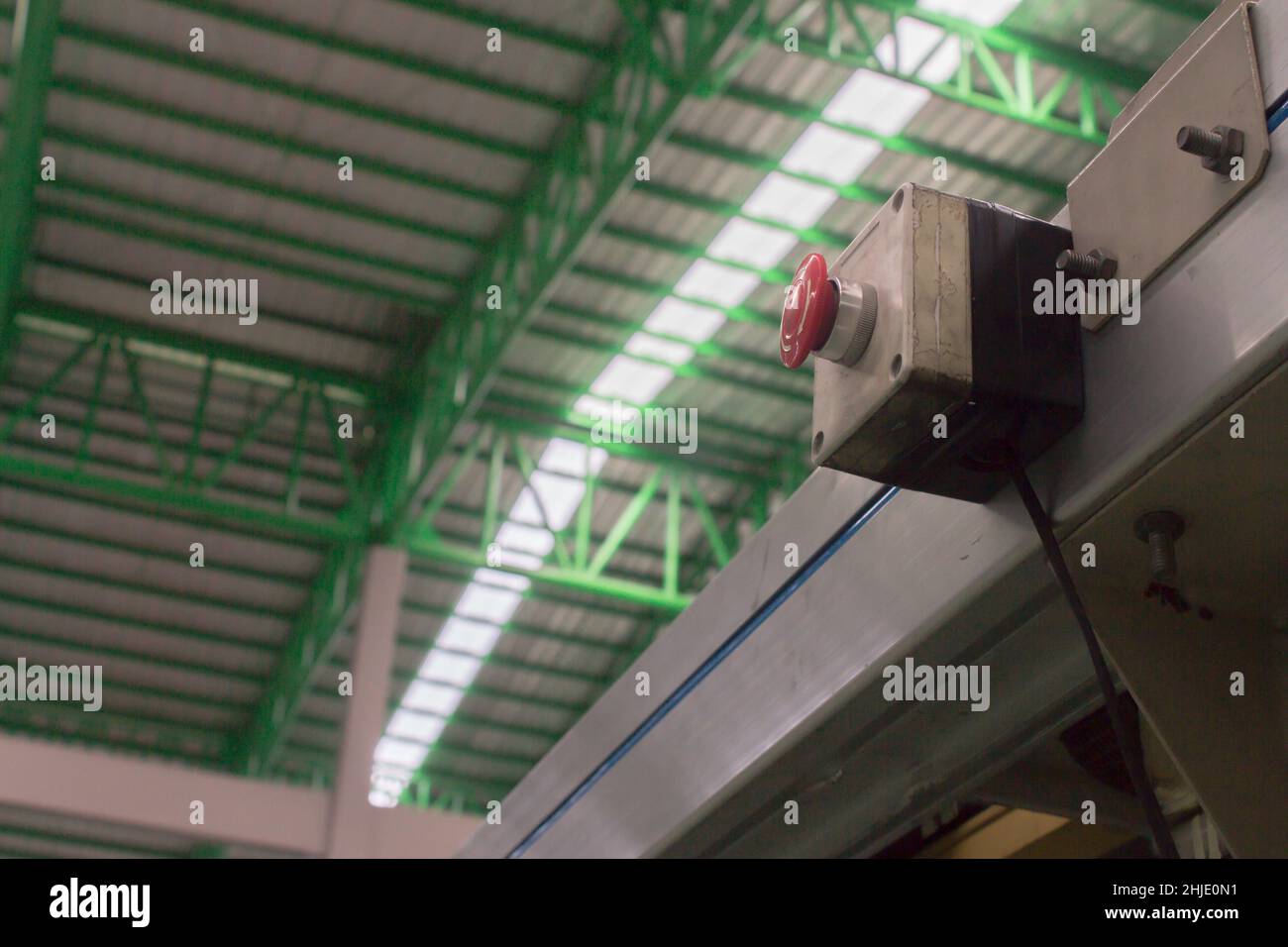 emergency stop button line assembly Stock Photo - Alamy