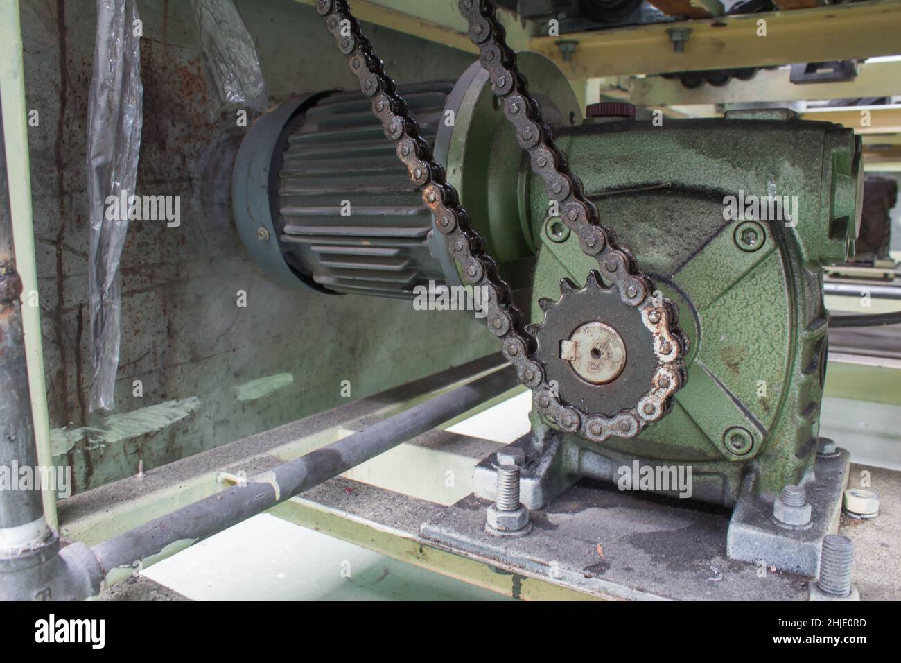 Electric motor conveyor line assembly Stock Photo - Alamy