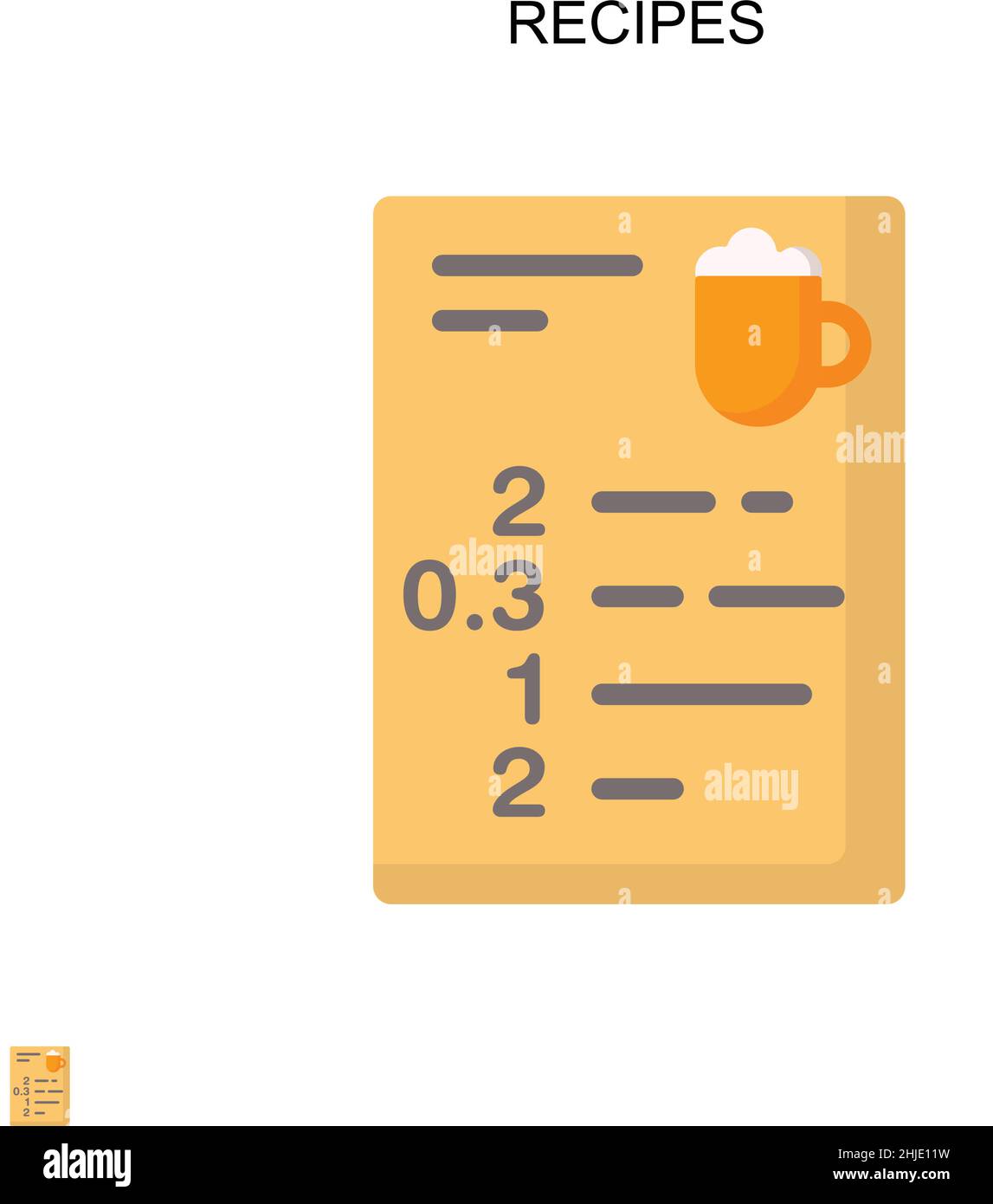 Recipes Simple vector icon. Illustration symbol design template for web ...