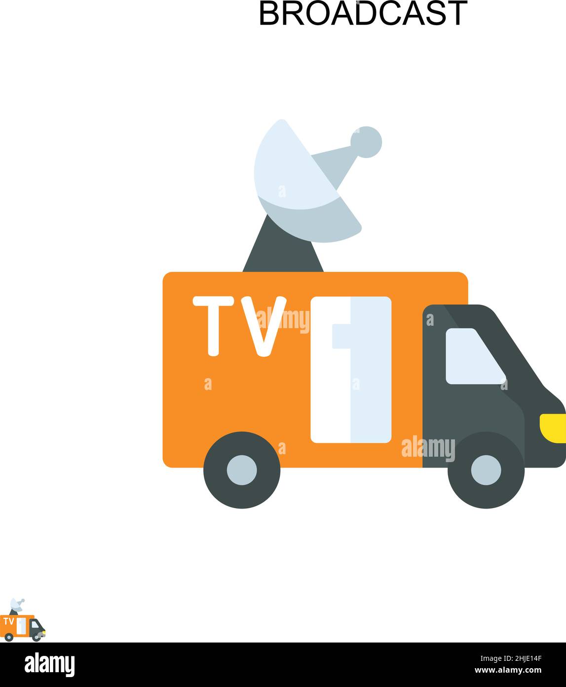 Broadcast Simple vector icon. Illustration symbol design template for ...