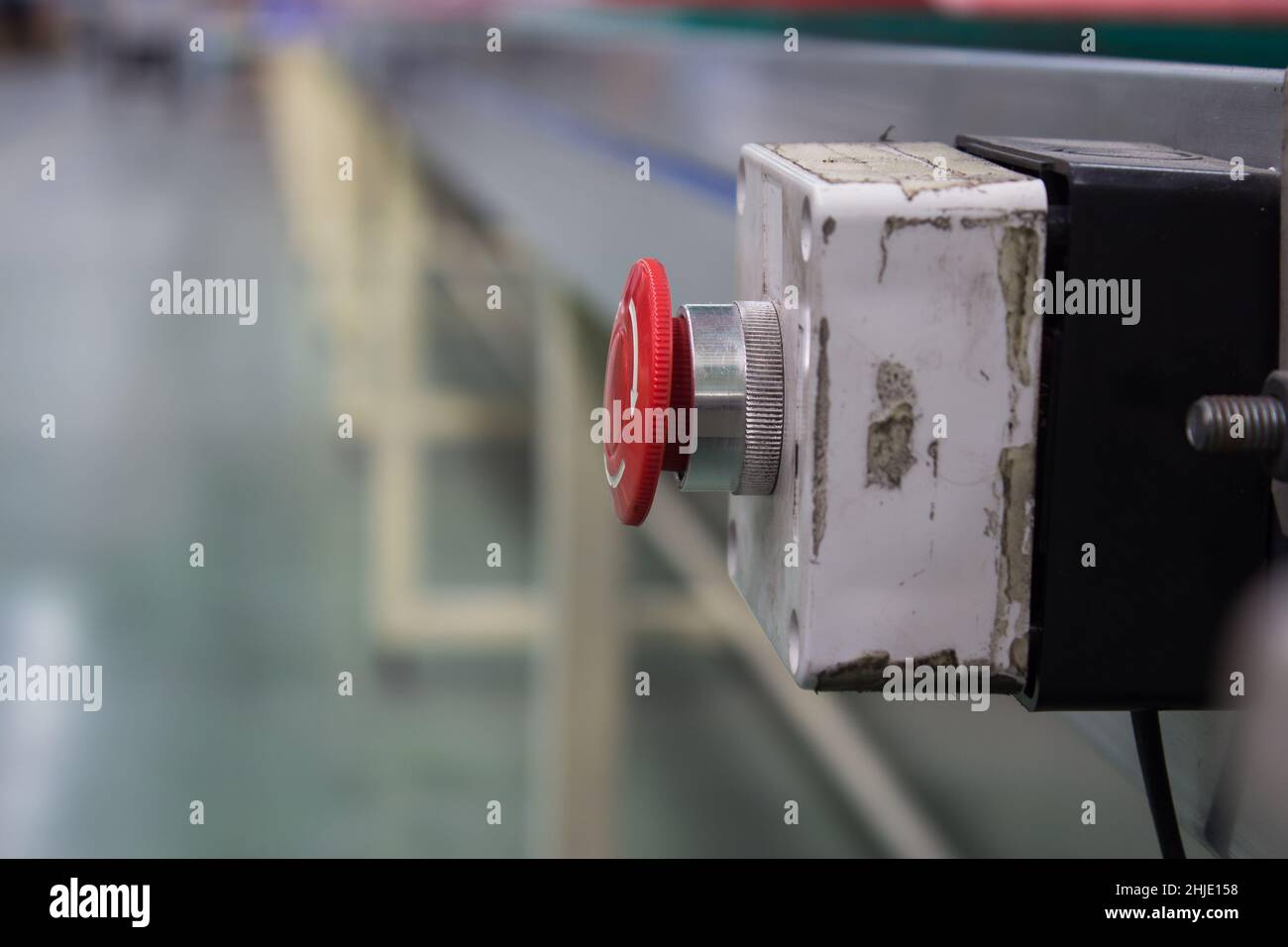 emergency stop button line assembly Stock Photo - Alamy