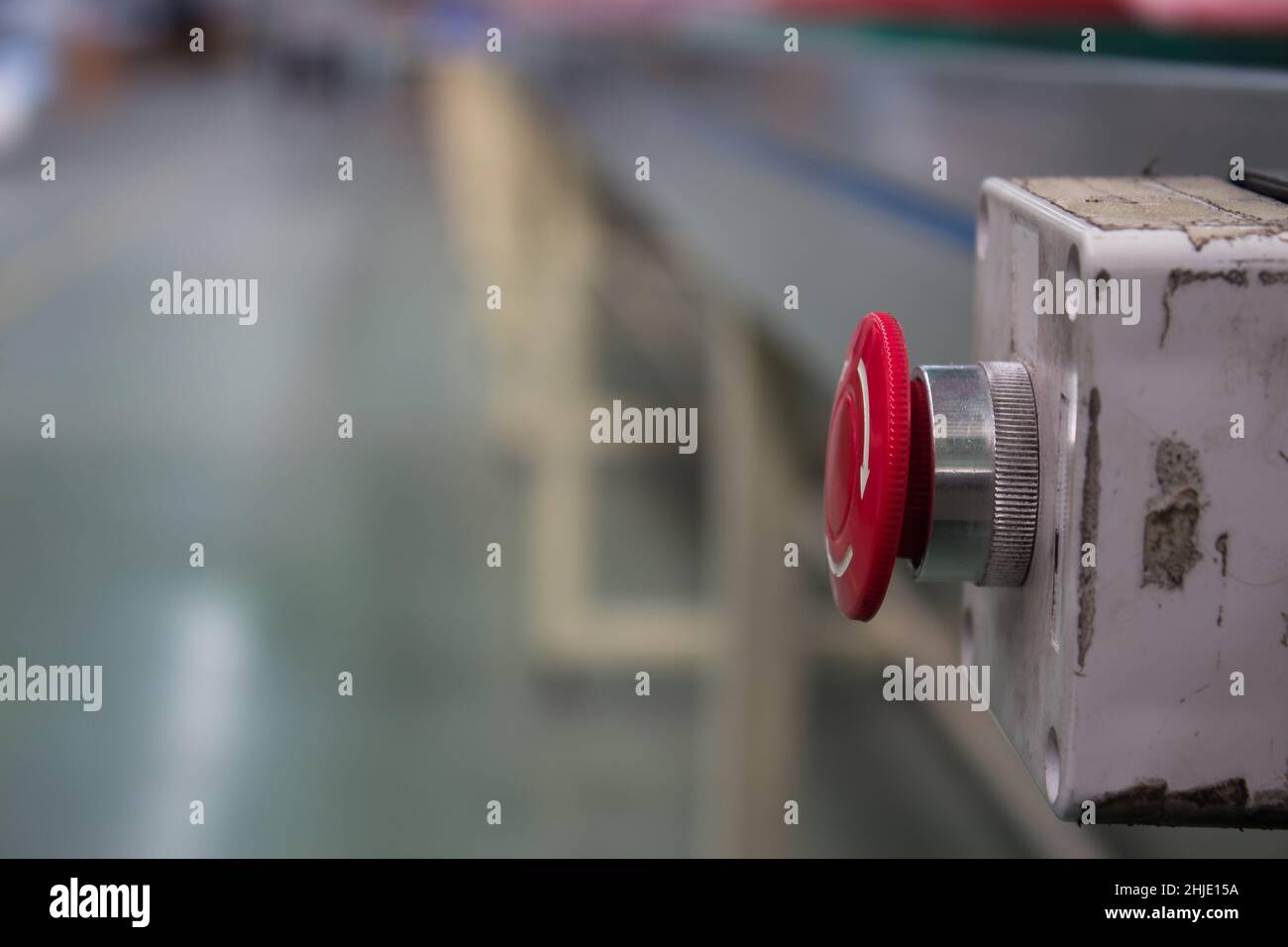 emergency stop button line assembly Stock Photo - Alamy