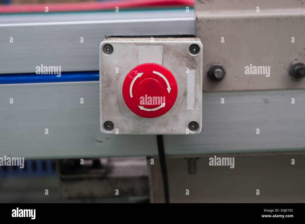 emergency stop button line assembly Stock Photo - Alamy