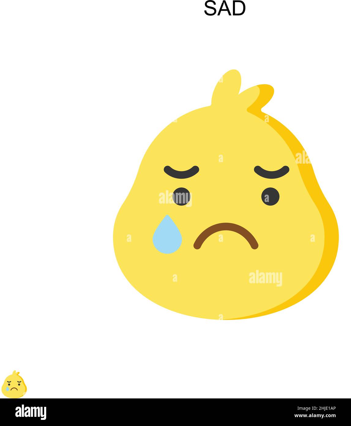 Sad Simple vector icon. Illustration symbol design template for web ...