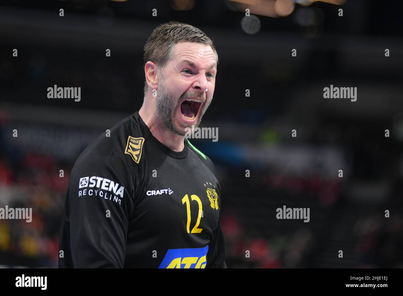 EHF Euro 2022. Semifinal: Goalkeeper Andreas Palicka (Sweden ...