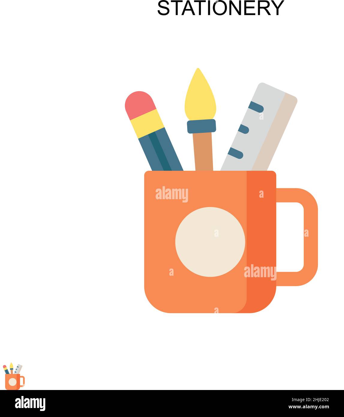 Stationery Simple vector icon. Illustration symbol design template for ...
