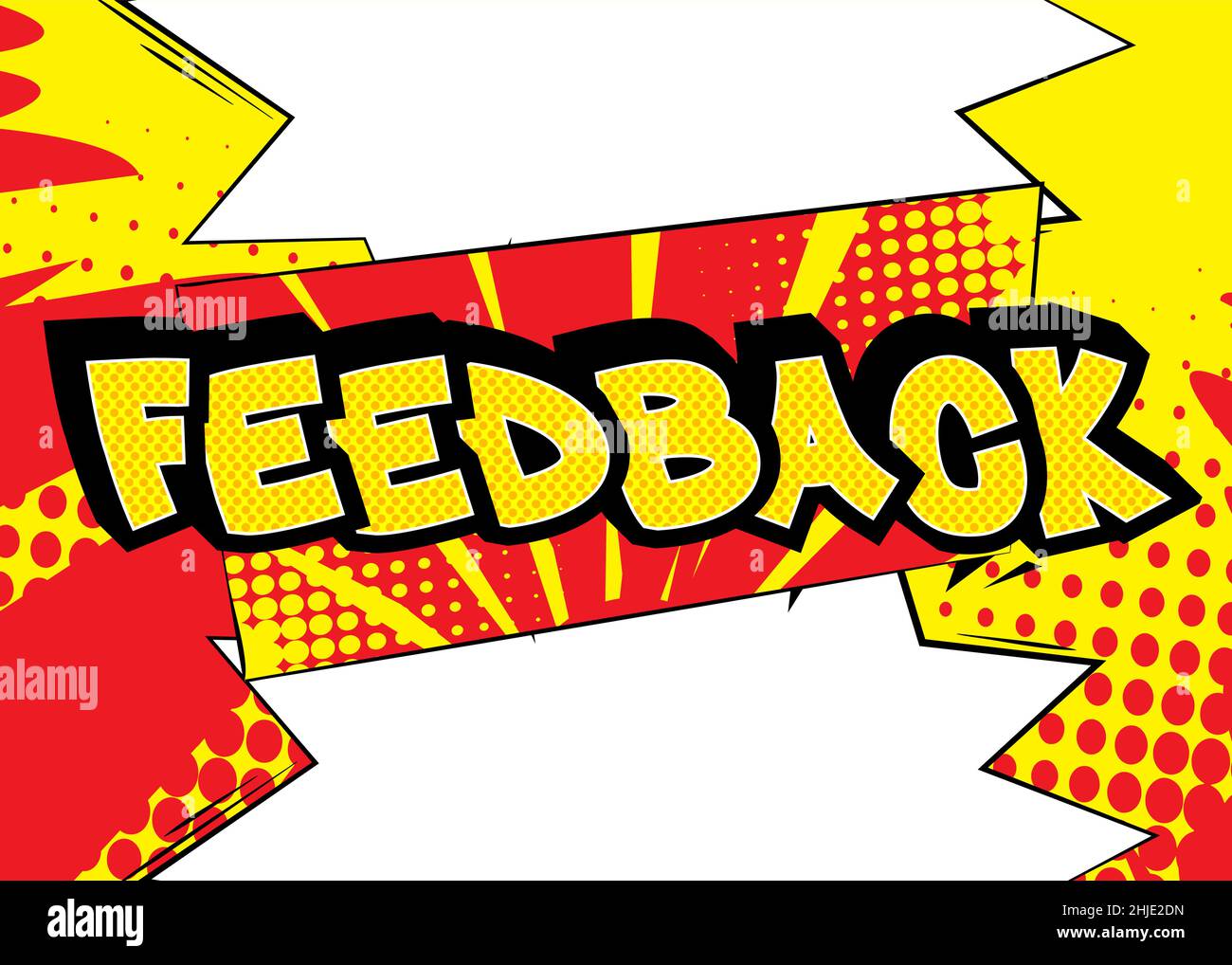 Feedback. Comic book word text on abstract comics background. Retro pop ...