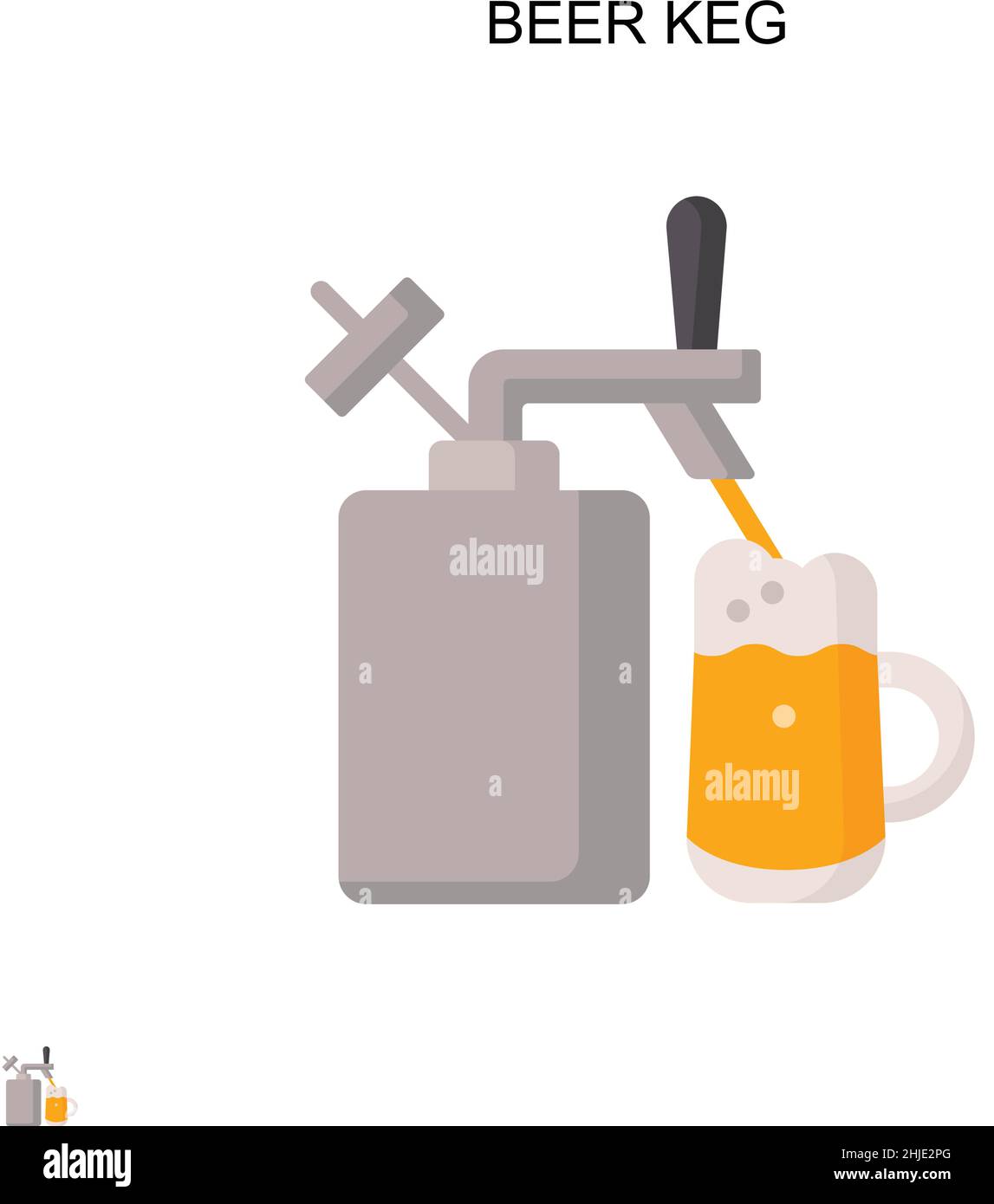 Beer keg Simple vector icon. Illustration symbol design template for ...