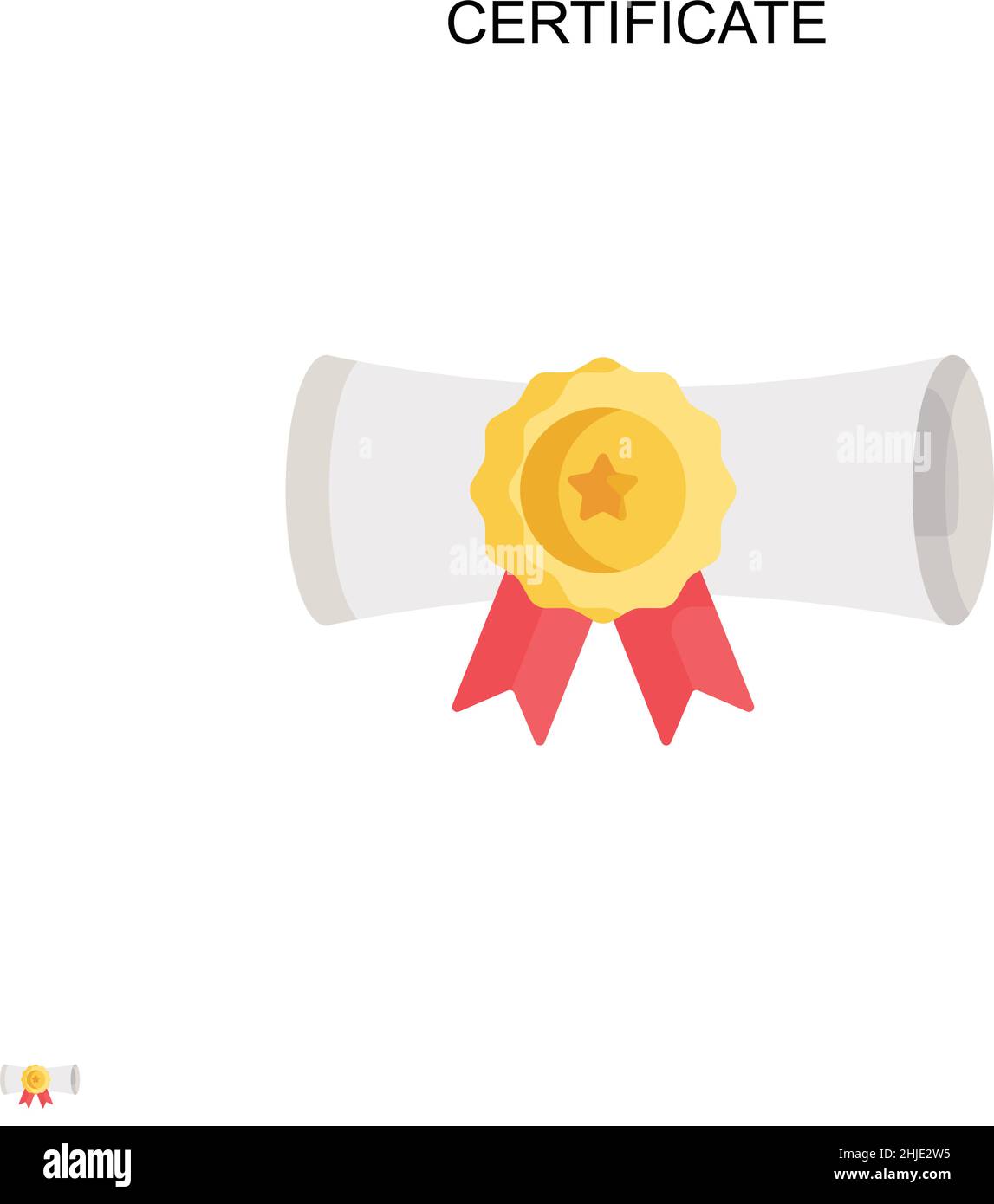 Certificate Simple vector icon. Illustration symbol design template for ...