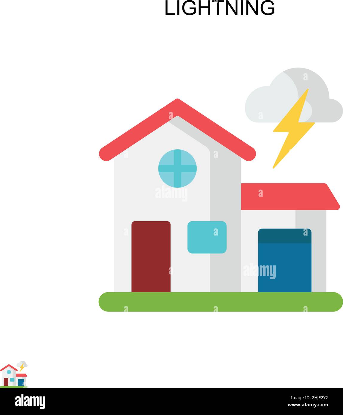 Lightning Simple vector icon. Illustration symbol design template for ...