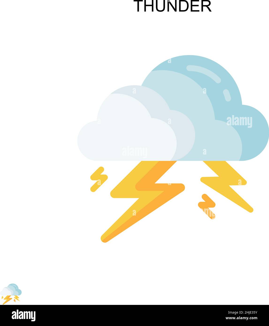 Thunder Simple vector icon. Illustration symbol design template for web ...
