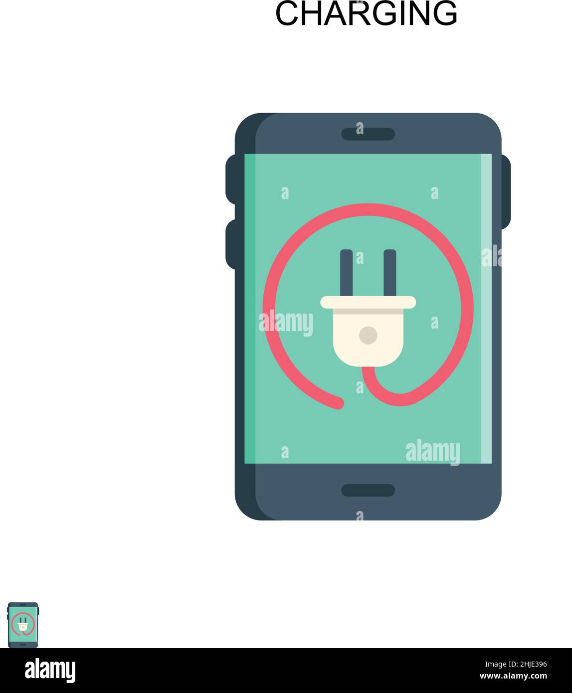 Charging Simple vector icon. Illustration symbol design template for ...