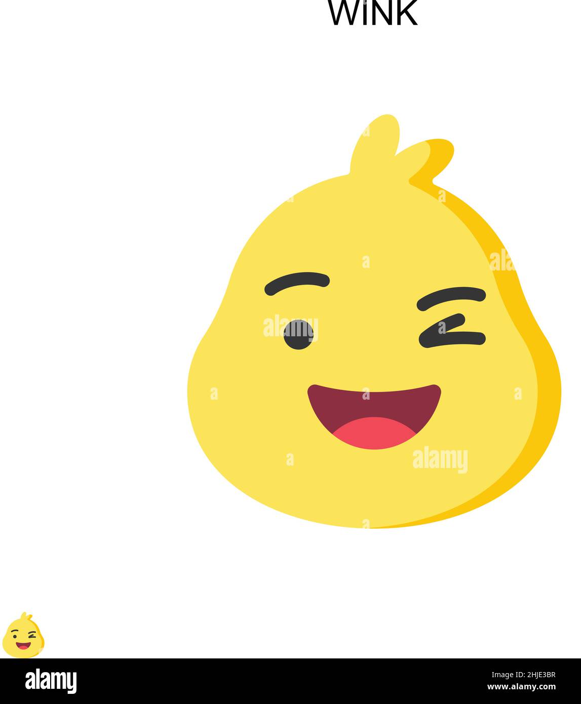 Happy wink emoticon icon hi-res stock photography and images - Alamy