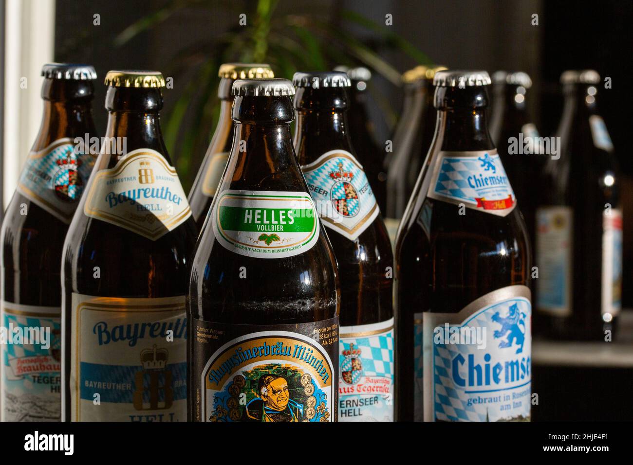 Berlin, Germany. 28th Jan, 2022. Various pale beers from Bavaria are on ...
