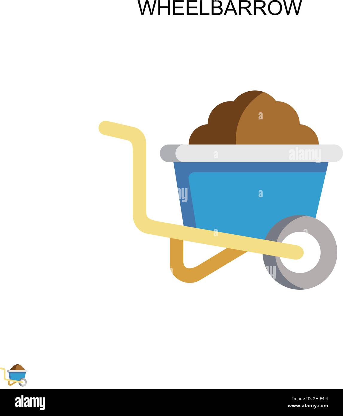Wheelbarrow Simple vector icon. Illustration symbol design template for ...