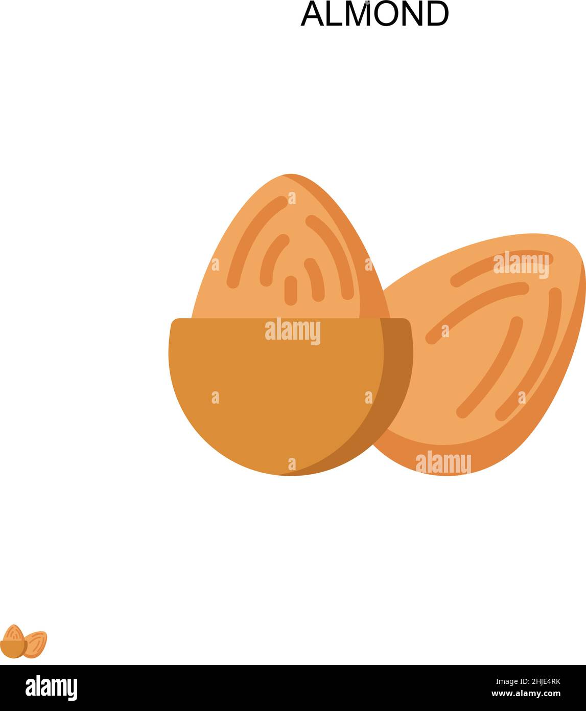 Almond Simple vector icon. Illustration symbol design template for web ...