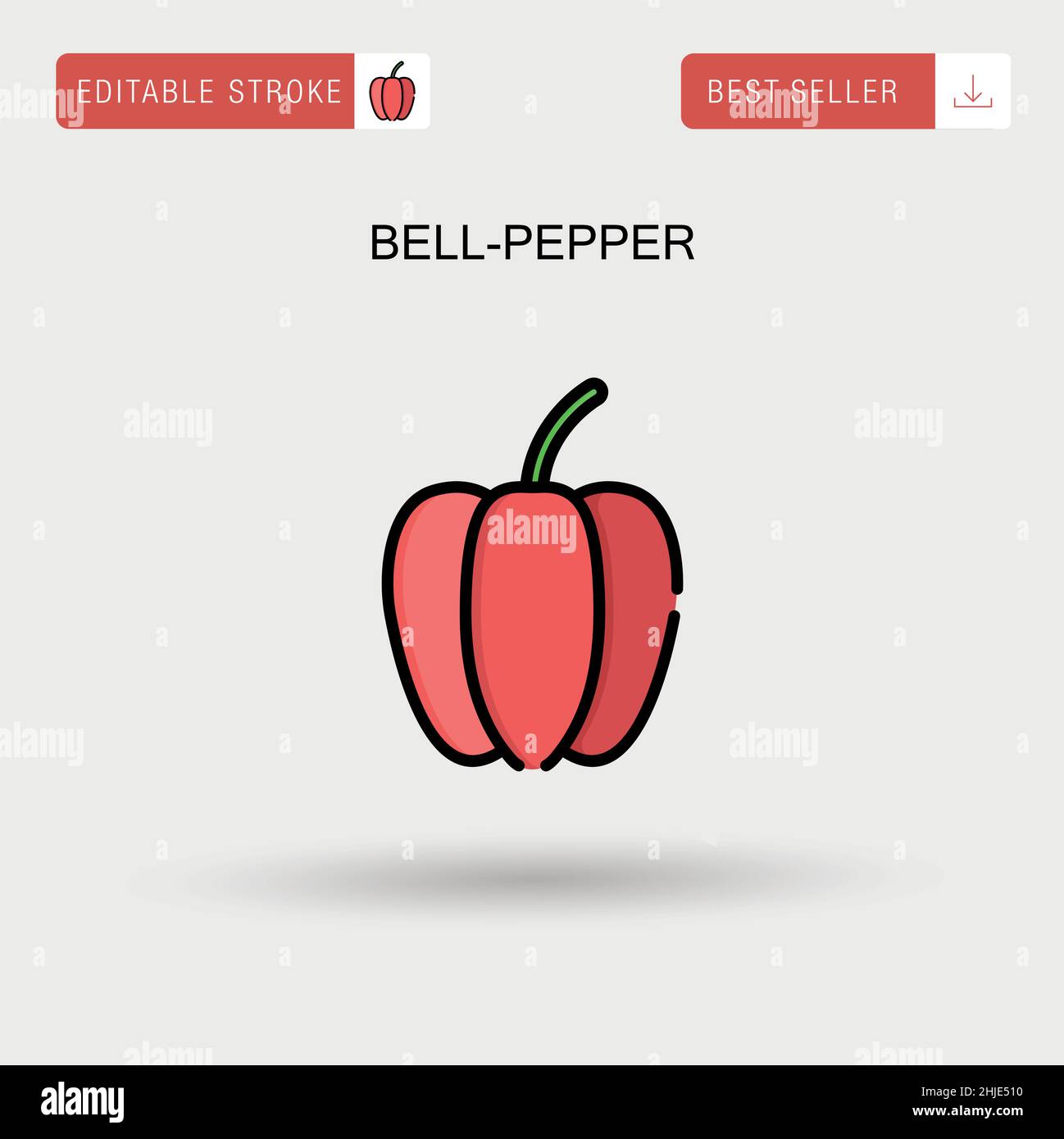 Red sweet pepper slice Stock Vector Images - Alamy