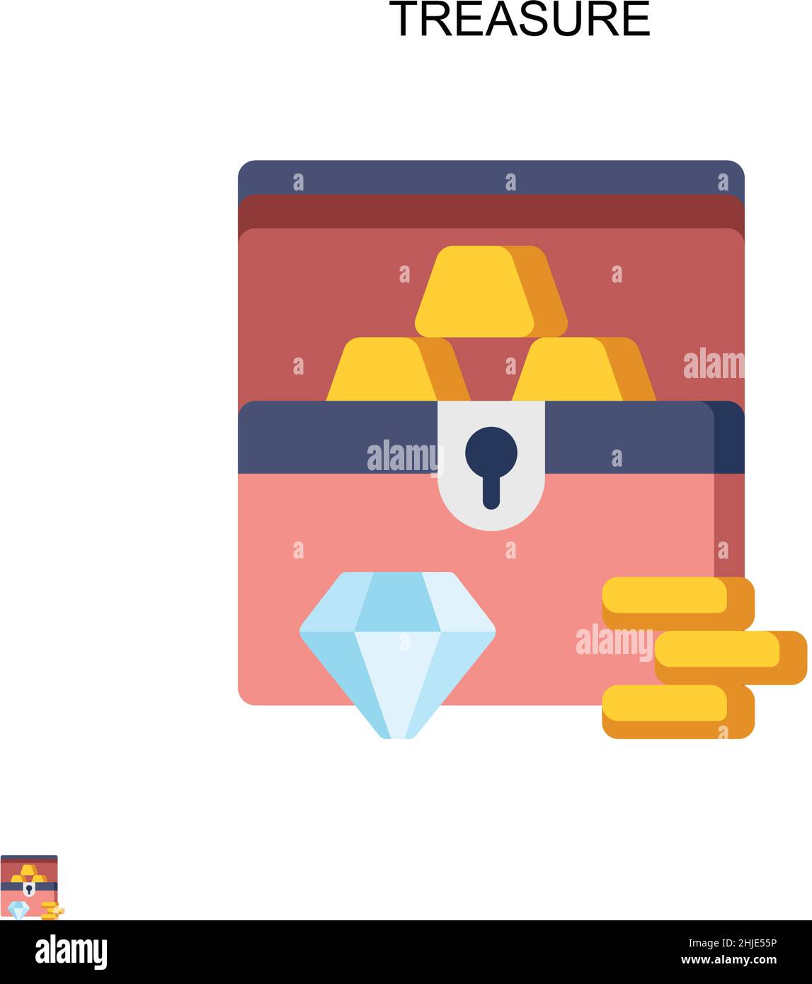 Treasure Simple vector icon. Illustration symbol design template for ...