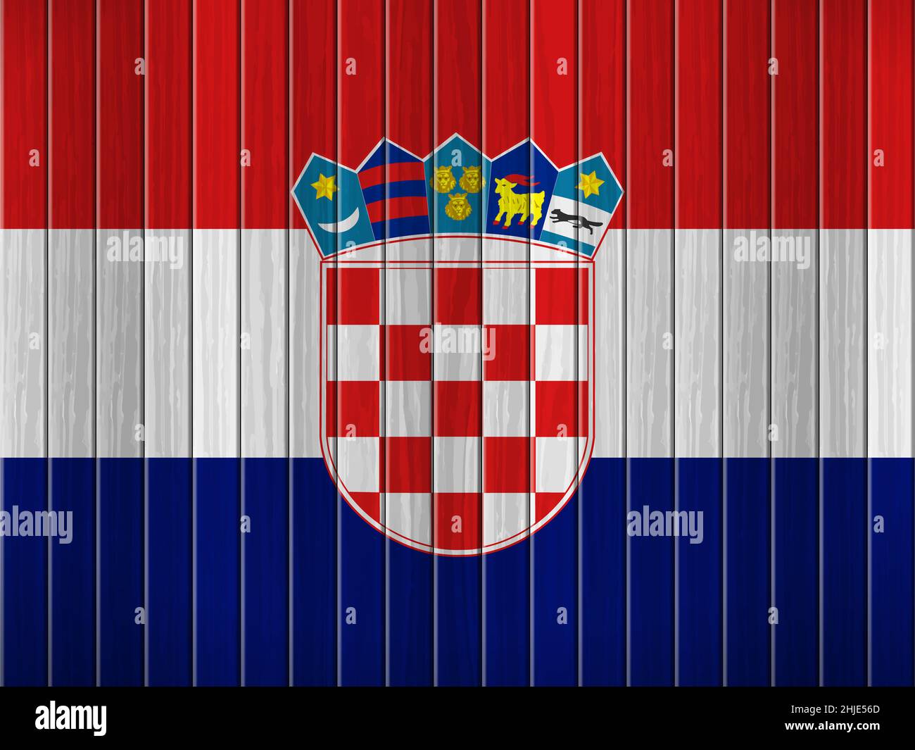 Croatia flag on wooden background. Vector illustration Stock Photo - Alamy