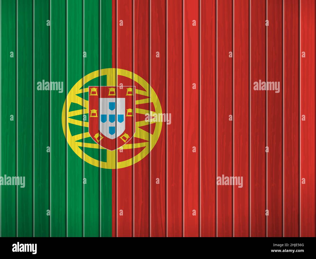 Portugal flag on wooden background. Vector illustration Stock Photo - Alamy