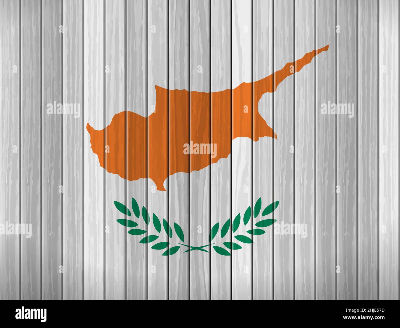 Cyprus flag on wooden background. Vector illustration Stock Photo - Alamy
