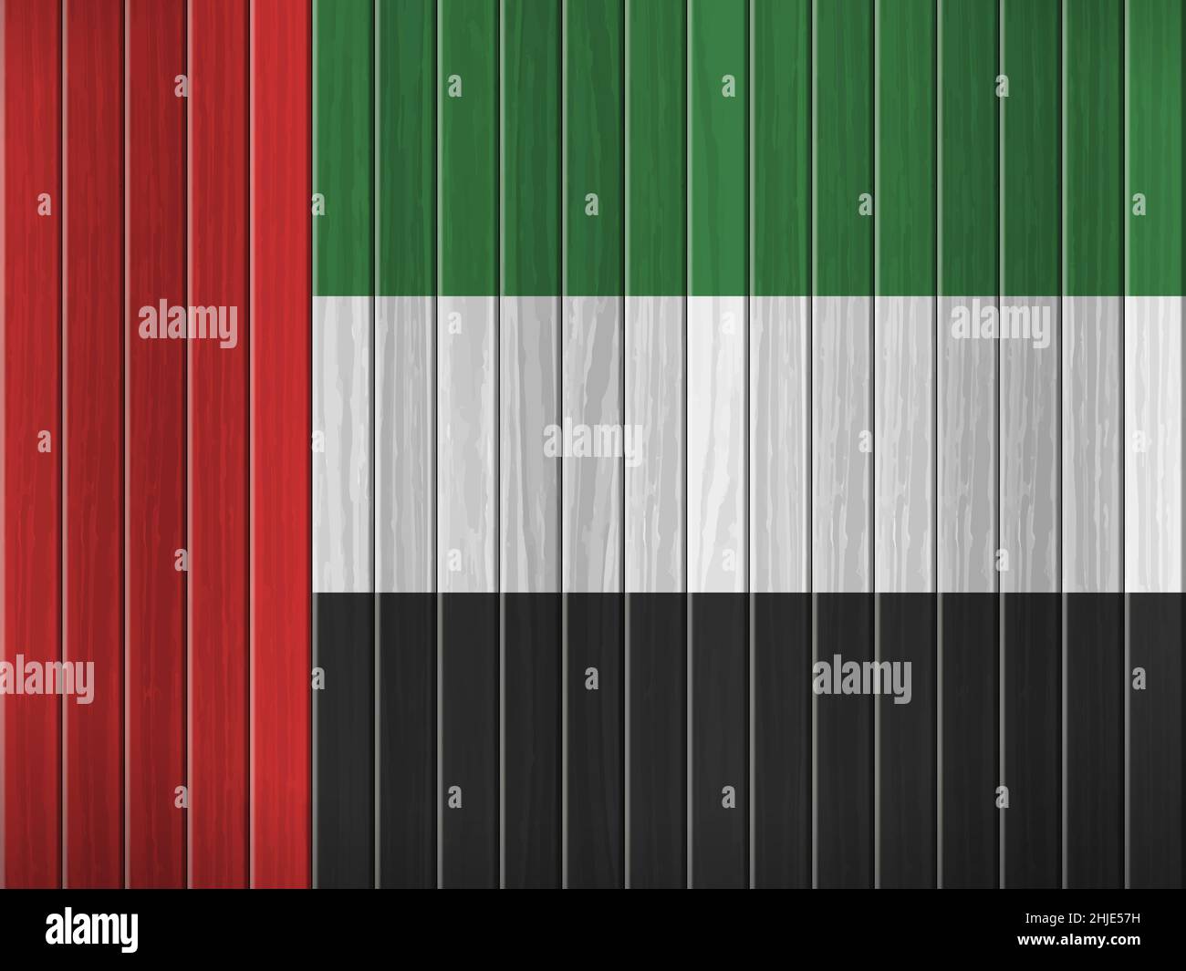 UAE flag on wooden background. Vector illustration Stock Photo - Alamy