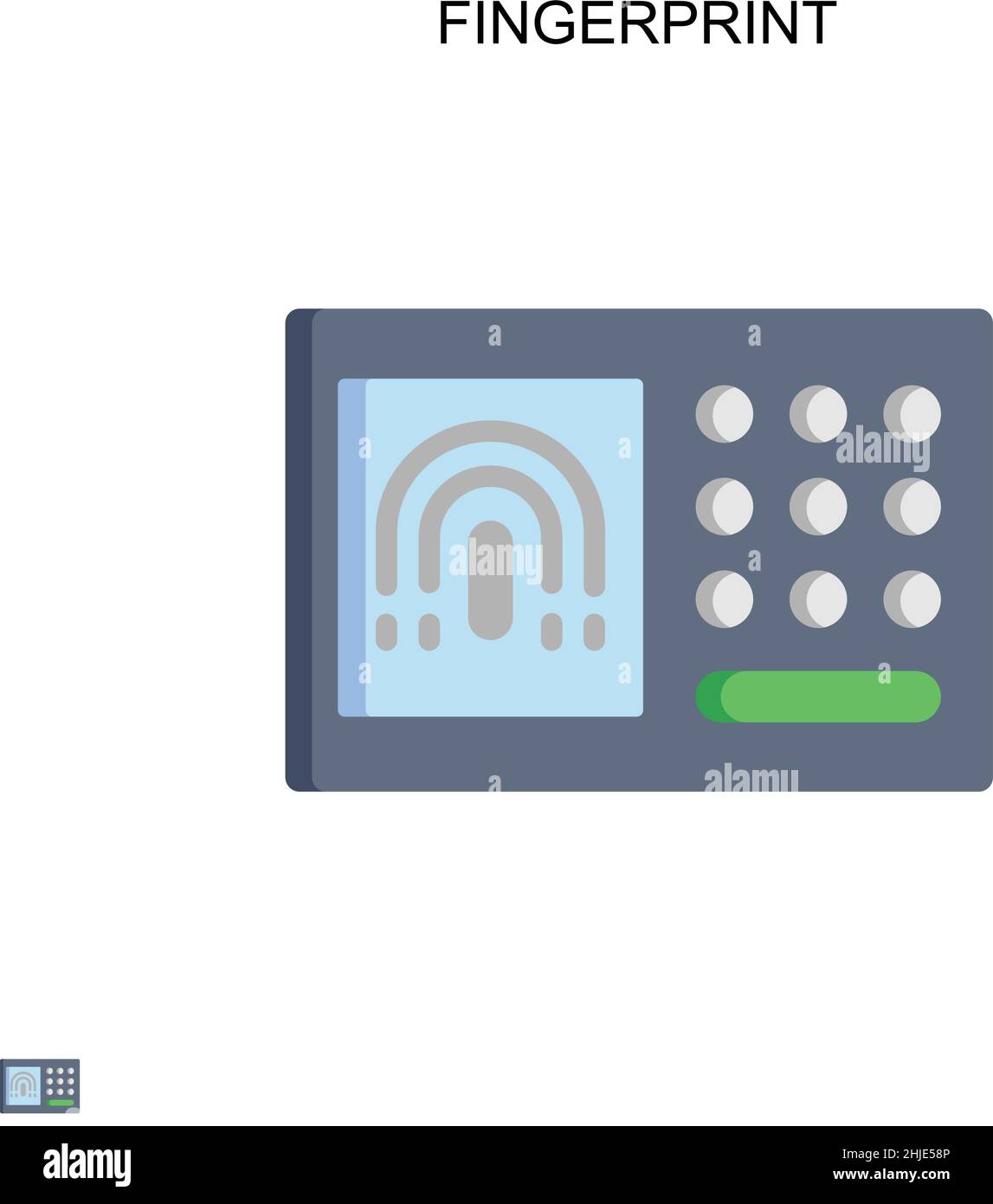 Fingerprint Simple vector icon. Illustration symbol design template for ...