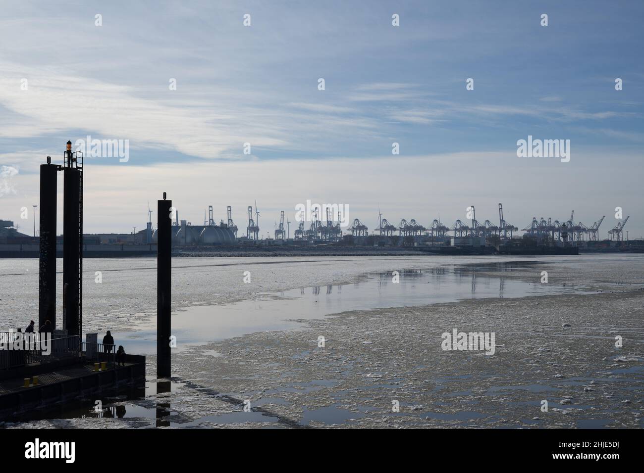Daytime view of the harbor of Hamburg Stock Photo - Alamy