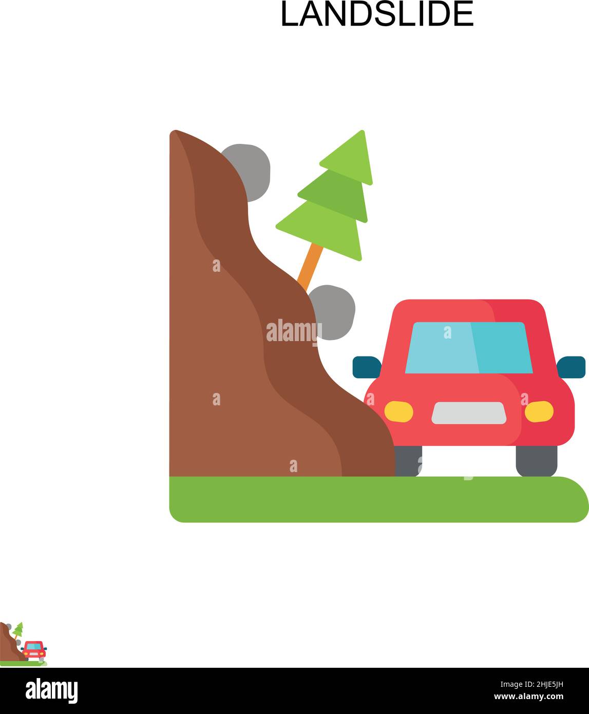 Landslide Simple vector icon. Illustration symbol design template for ...