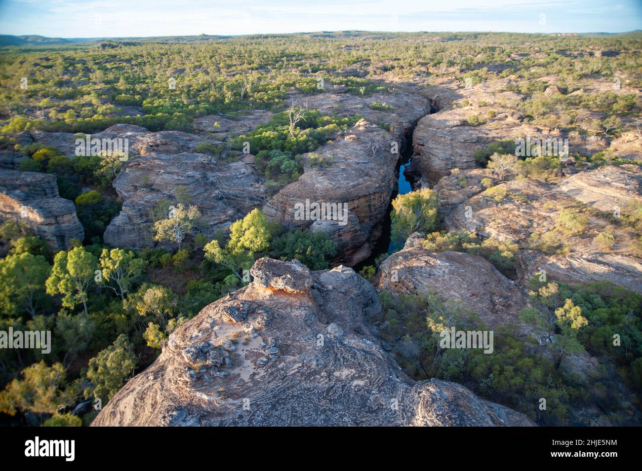 Aerial view of the sandstone escarpment near the Robertson river and ...