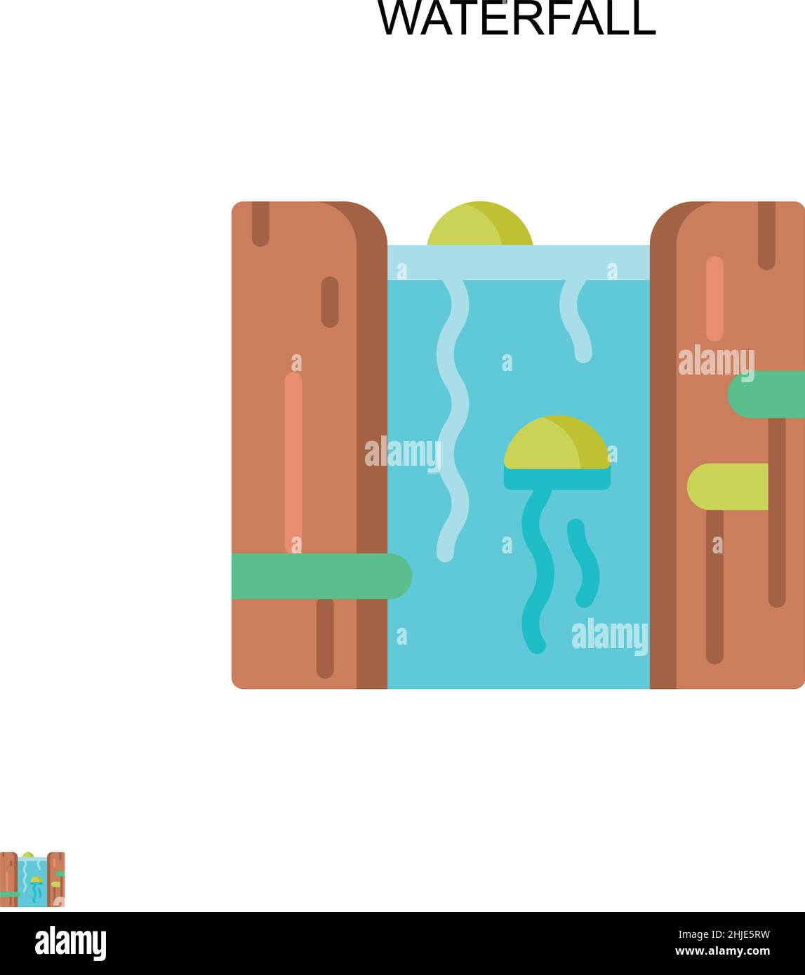 Waterfall Simple vector icon. Illustration symbol design template for ...