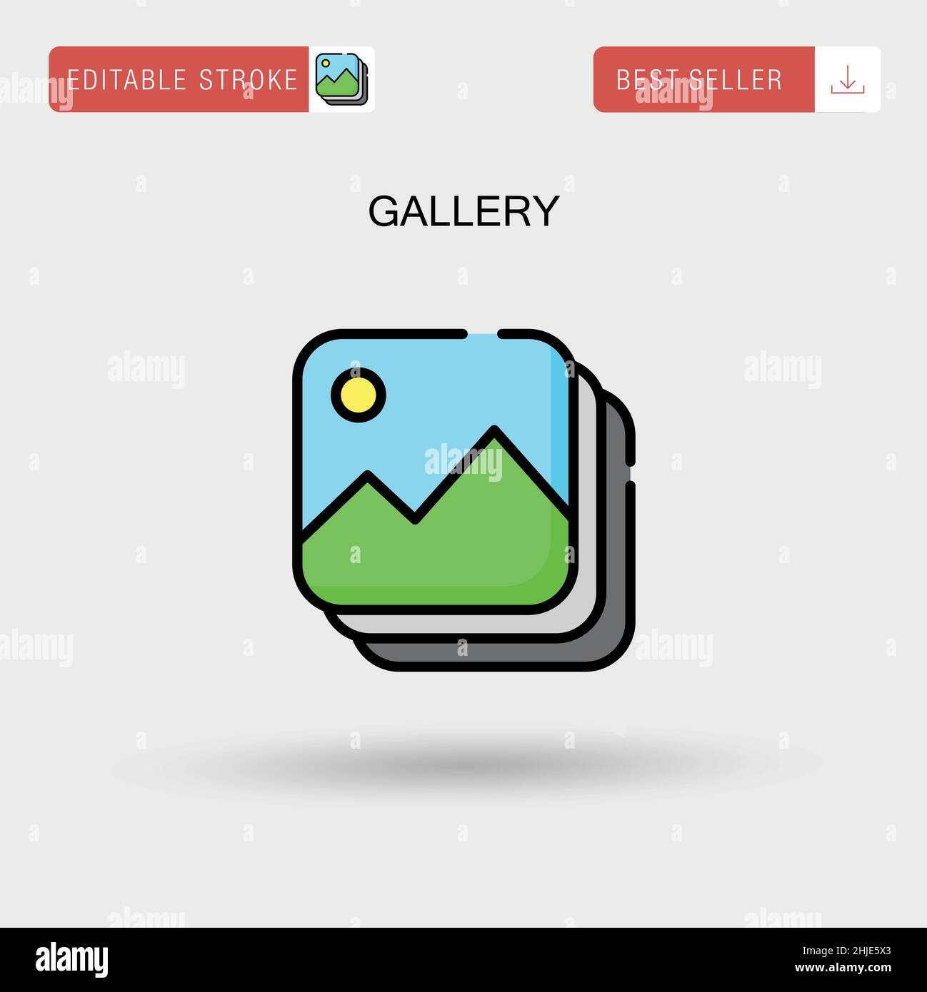 Gallery Simple vector icon Stock Vector Image & Art - Alamy