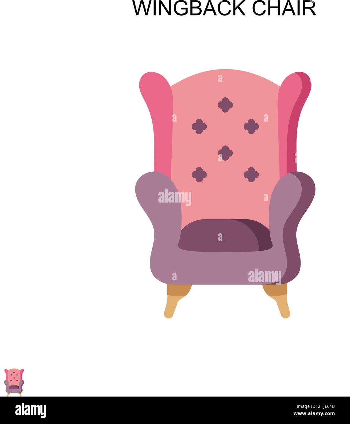 Wingback chair Simple vector icon. Illustration symbol design template ...