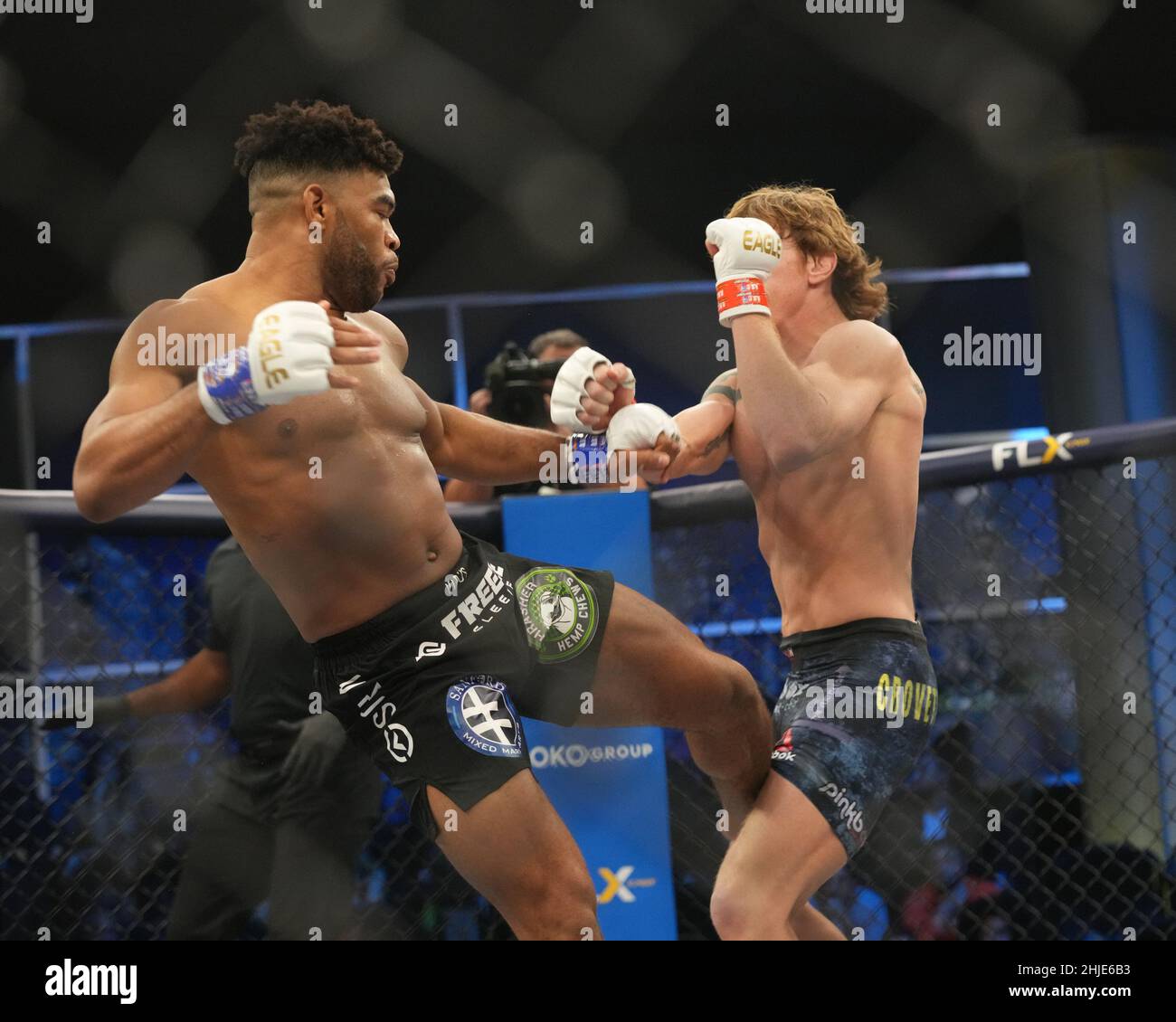 MIAMI, FL- JANUARY 28: Miles Hunsinger vs. Demarques Jackson meet in ...