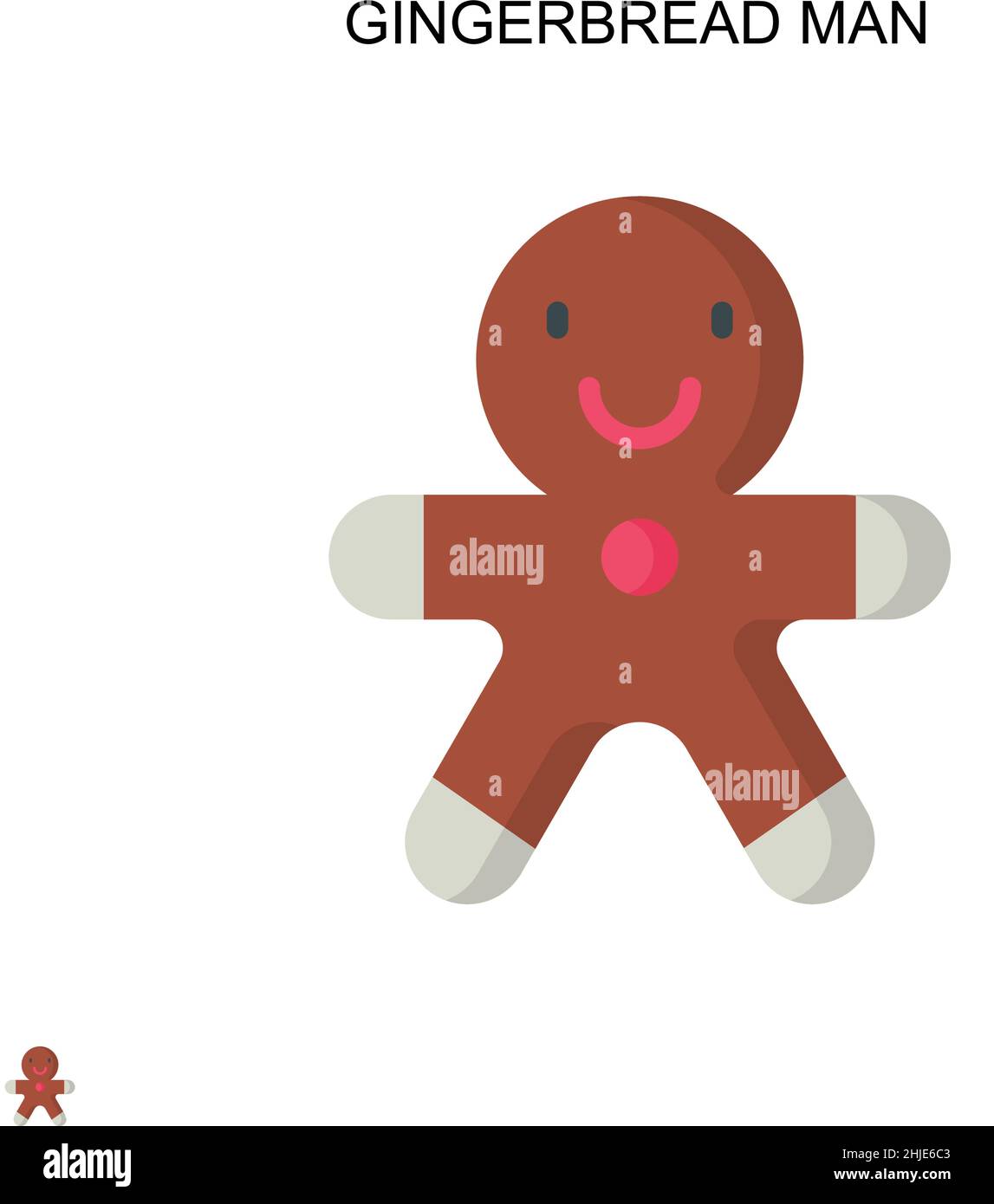 Gingerbread man Simple vector icon. Illustration symbol design template ...