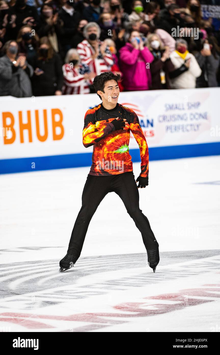 Nathan Chen competes in the free skate that helped him win the gold ...