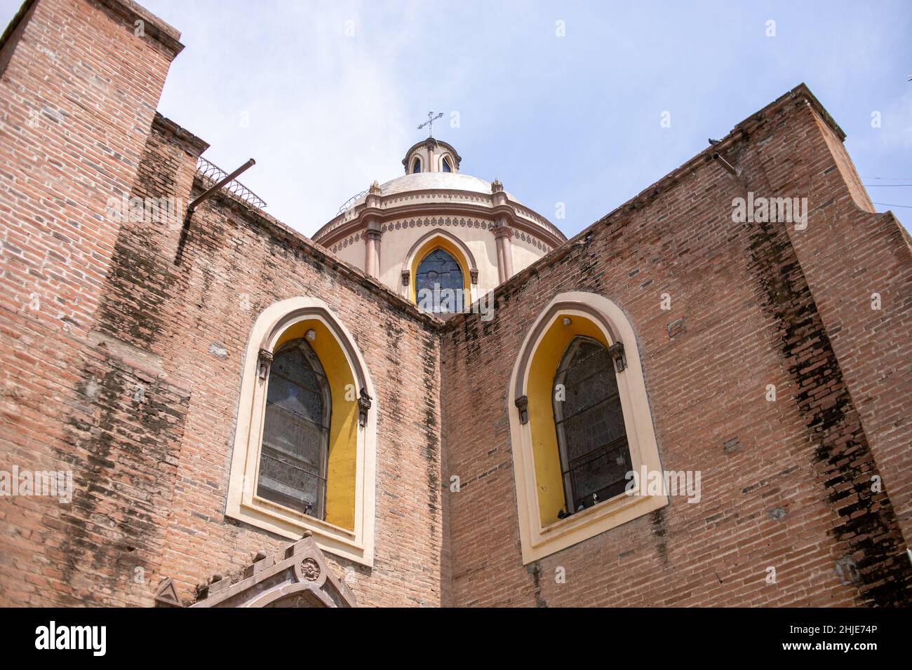 Low angle shot of La Purisima Temple, Autlan Cathedral, Autlan de ...