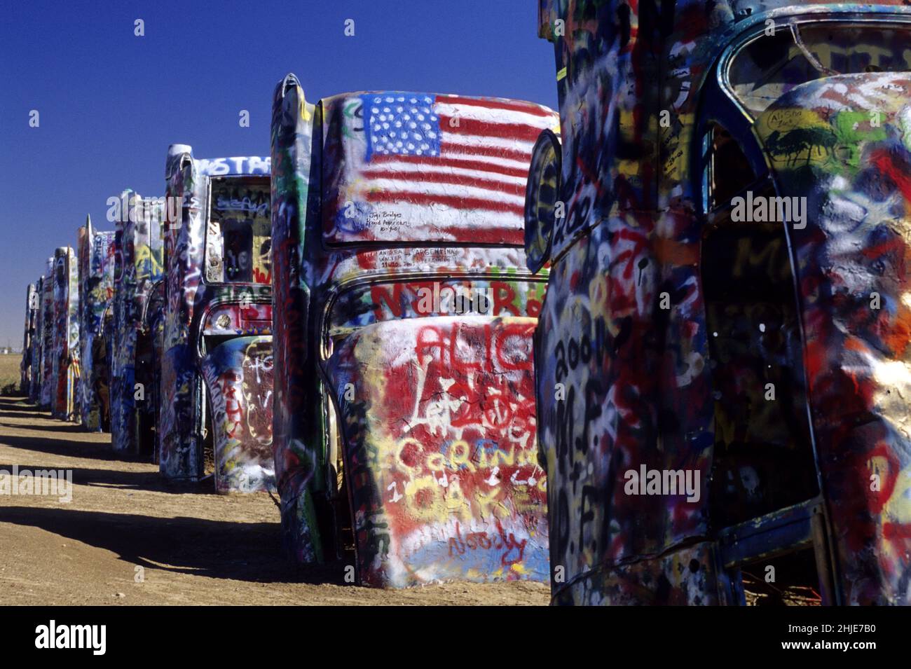 ROUTE 66 AMARILLO CADILLAC RANCH Stock Photo - Alamy