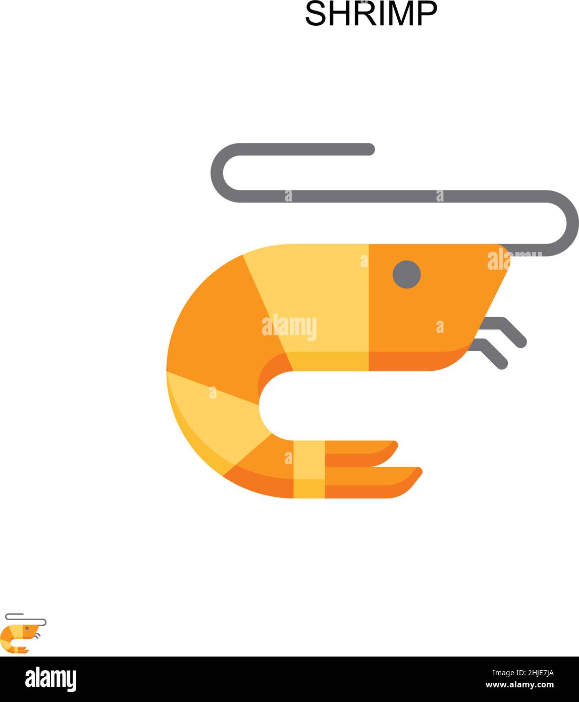 Shrimp Simple vector icon. Illustration symbol design template for web ...