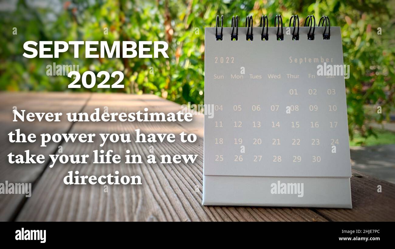 Calendar 2022 September Blue
