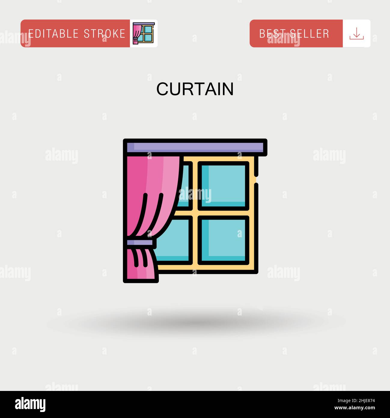Curtain Simple vector icon Stock Vector Image & Art - Alamy