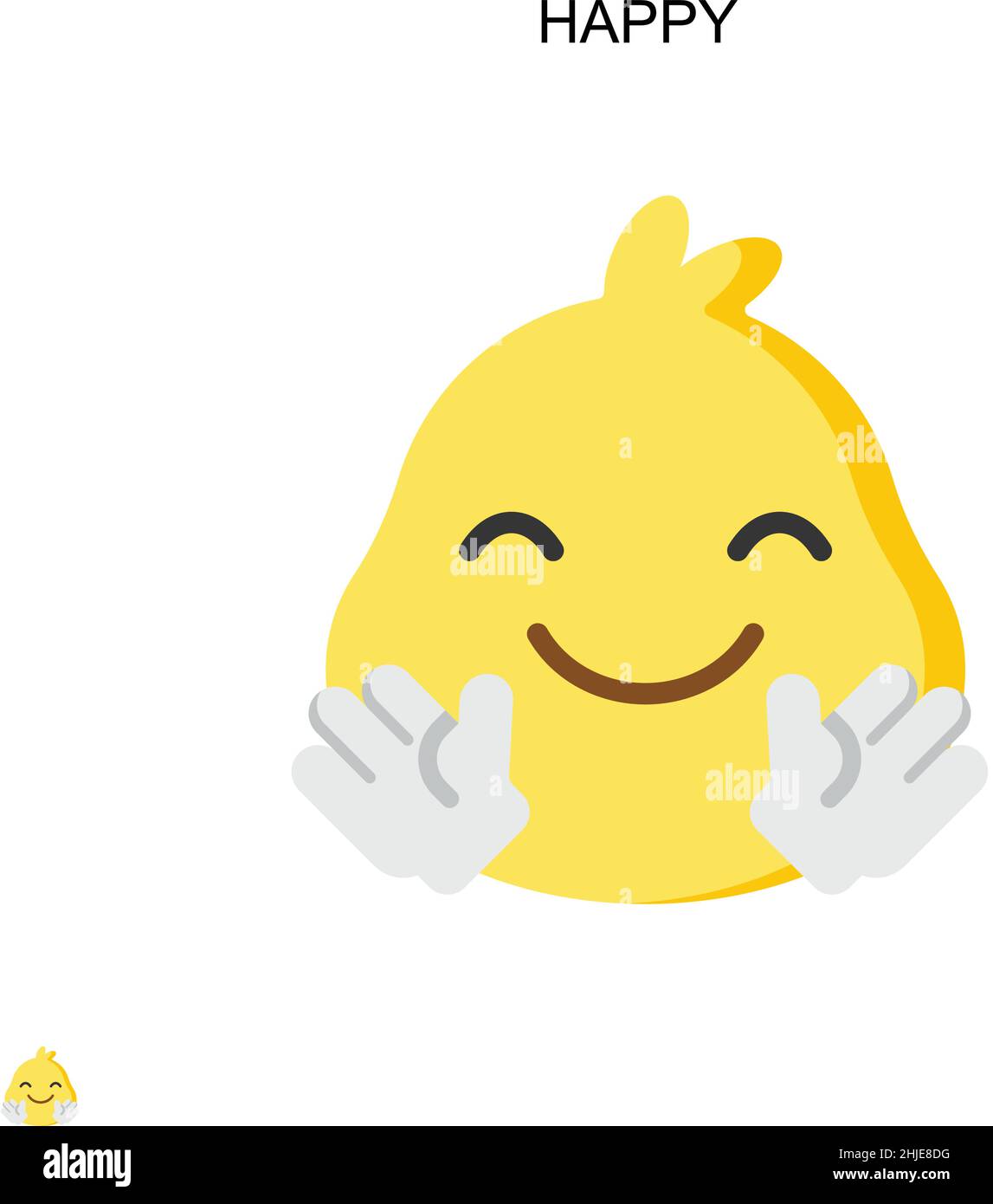 Happy Simple vector icon. Illustration symbol design template for web ...