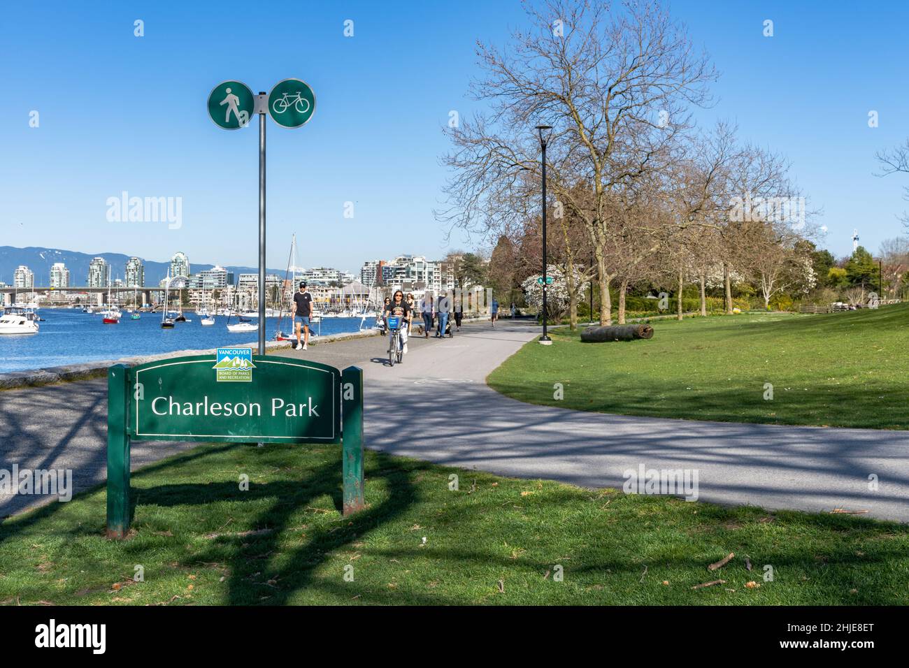 Vancouver, BC, Canada - April 16 2021 : Charleson Park in springtime ...
